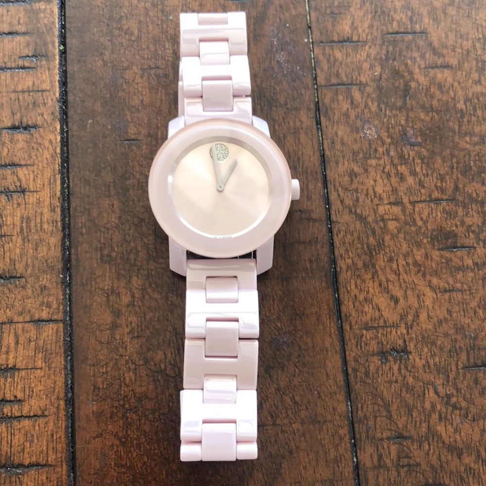 Movado Bold Light Pink Ceramic Watch - Gem